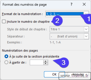 Les bases sur la numérotation des pages – Bienvenue à 1forme.fr